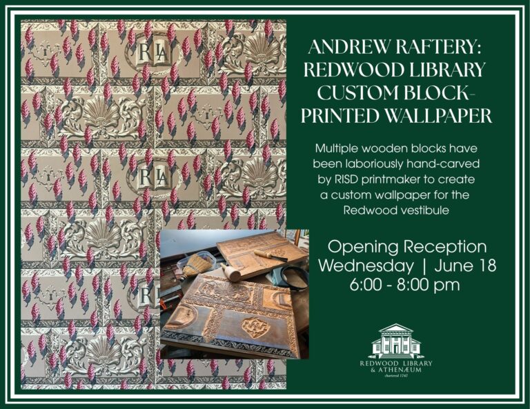 Andrew Raftery: Redwood Library Custom Block- Printed Wallpaper ...